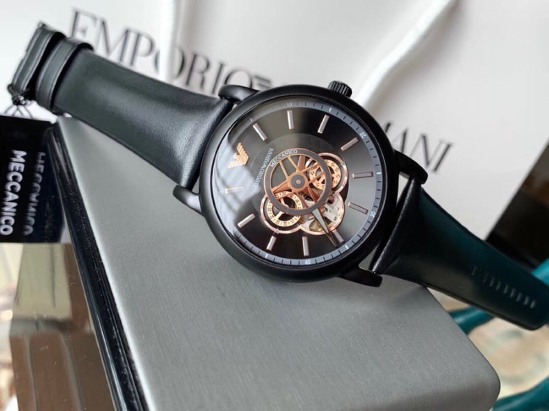 EMPORIO ARMANI AR60012 Watch Mechanical Automatic Miyota Leather Skeletal