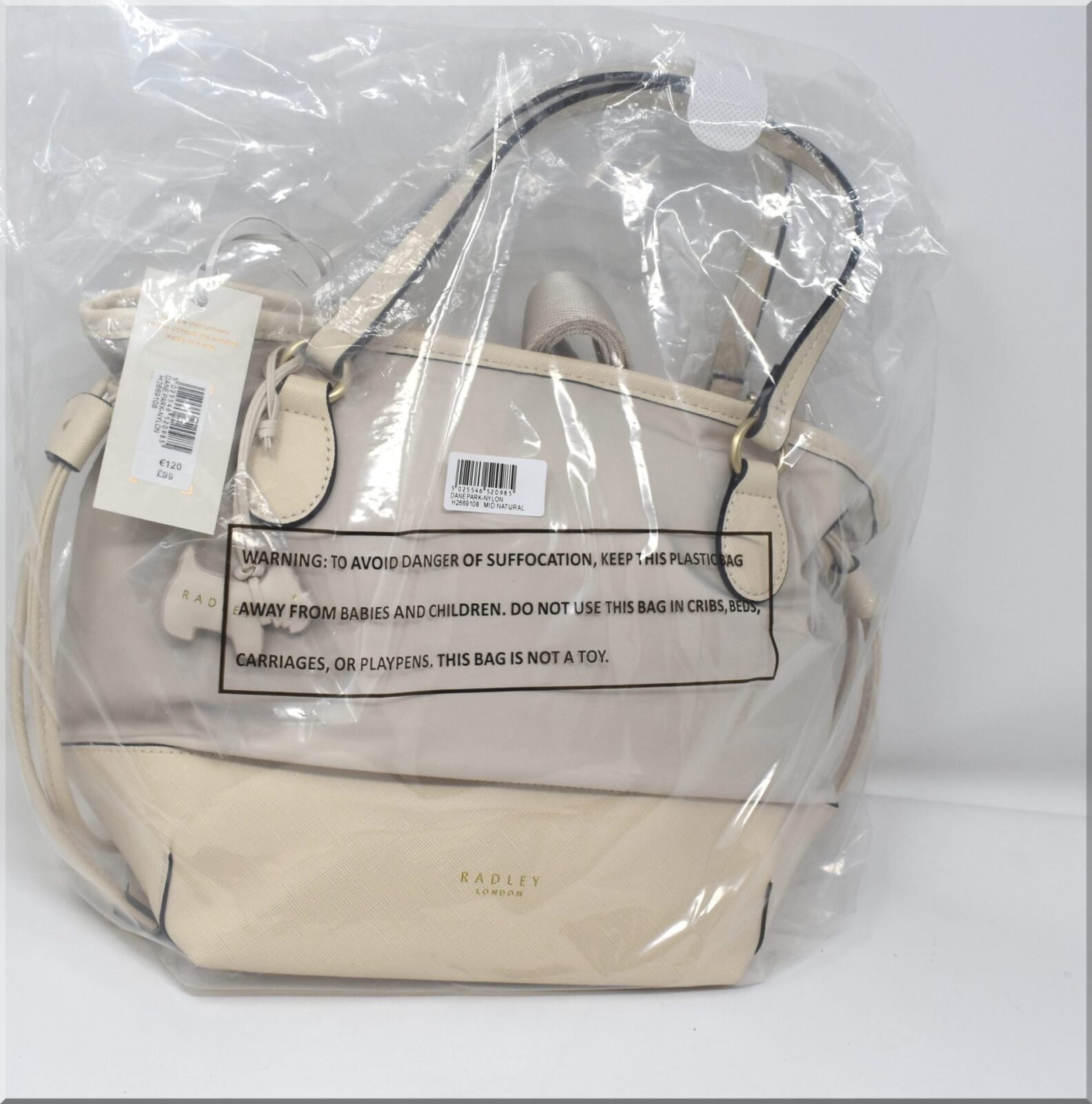 Radley London Dane Park Nylon Medium Open Top Multiway Bag Oyster